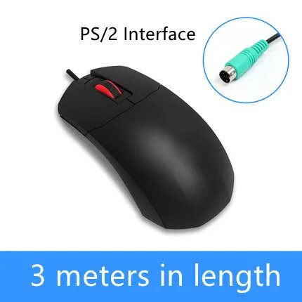 TEUCER Проводная мышь ультра-длинная 2м/3м PS-2 3M