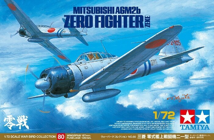 Tamiya Model 60780 1/72 Мицубиси А6М2В Нулевой истребитель (Зек) Тип 21