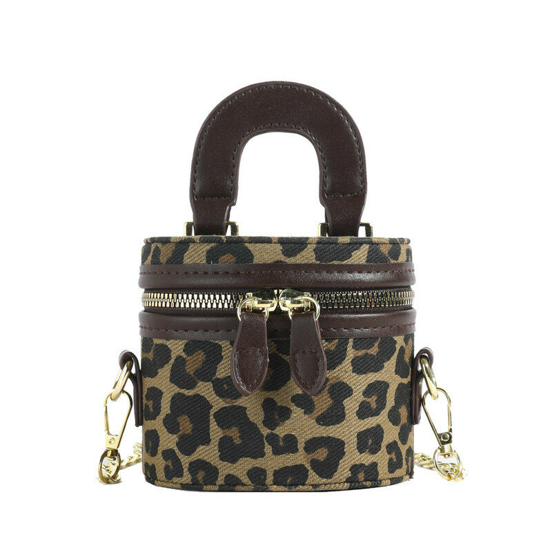 Adoreable kids сумка ведро с леопардовым принтом с цепочным ремнем для повседневного использования