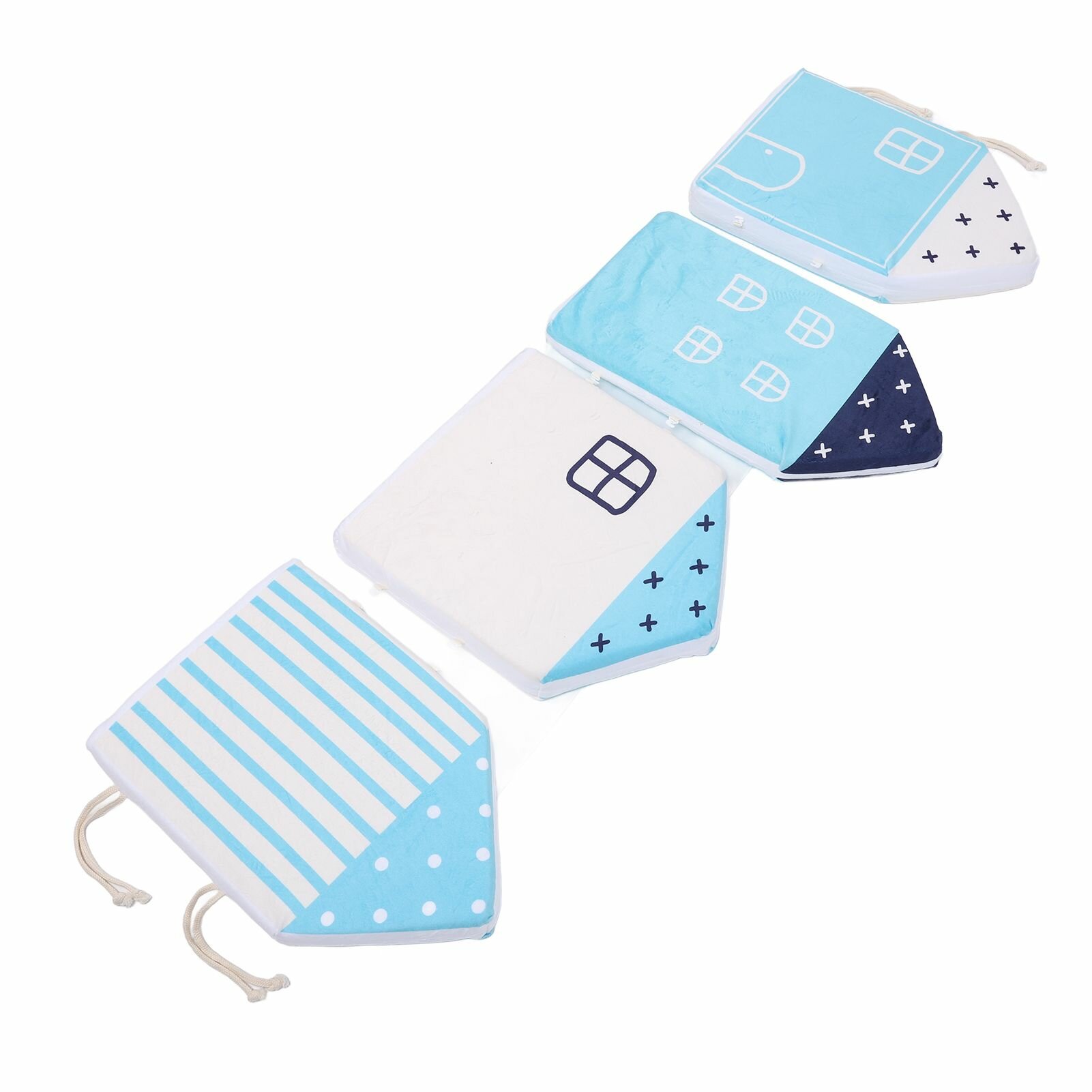 4 шт. подушки-бортики для детских кроваток в форме домика, безопасные и мягкие, размер 122 х 48 см, для защиты и декора комнаты