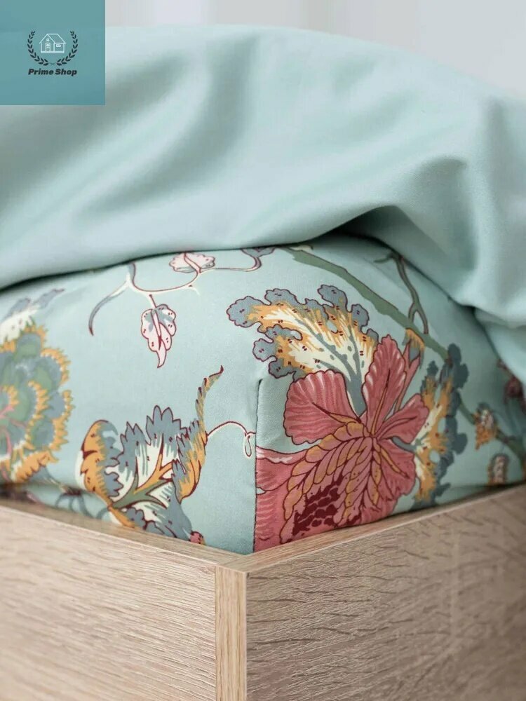 PrimeNest Shop Простыня на резинке Нендо, Сатин, 180x200 см