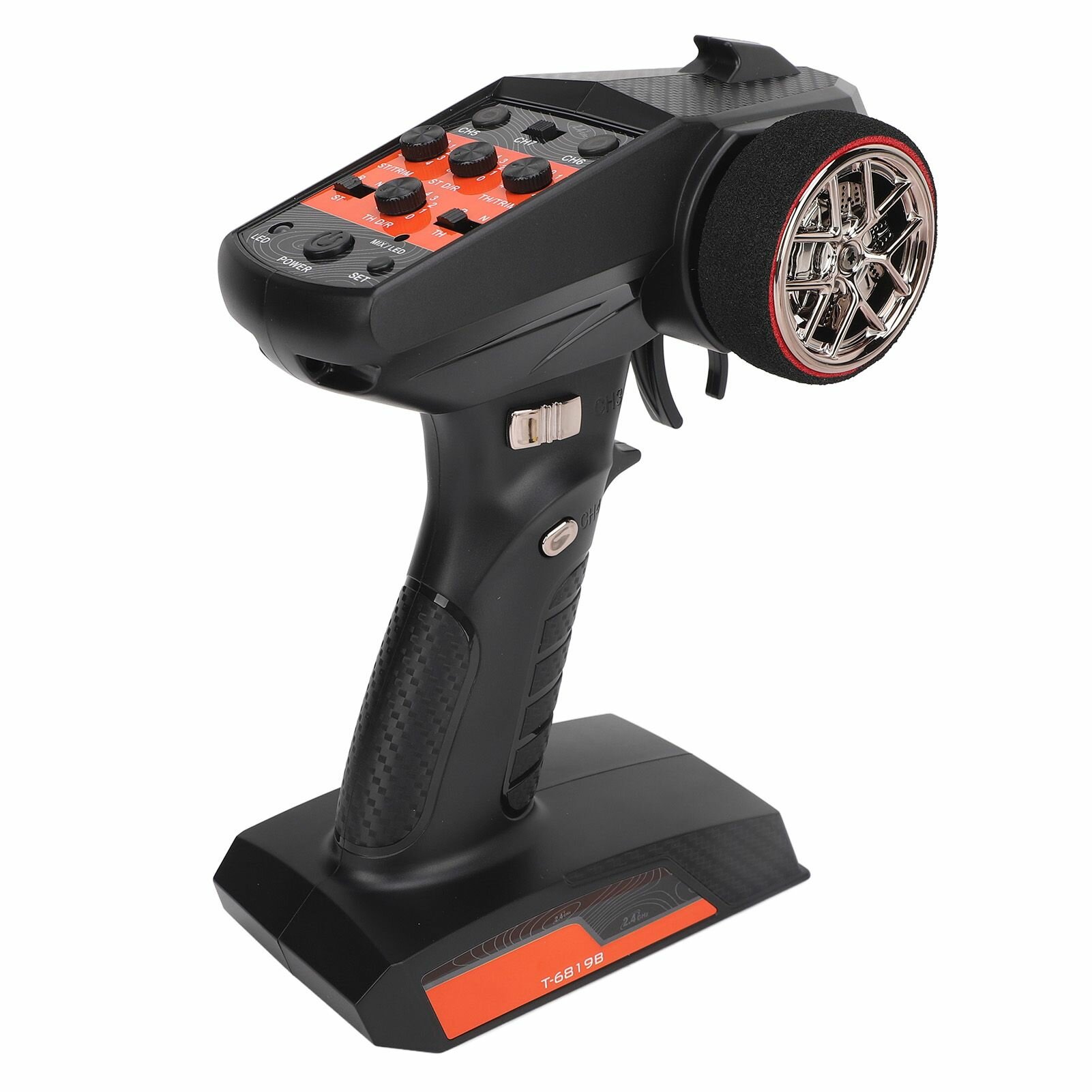 Пульт дистанционного управления 2.4G на 7 каналов для RC машин и лодок, совместимый с высоковольтными сервами, черный