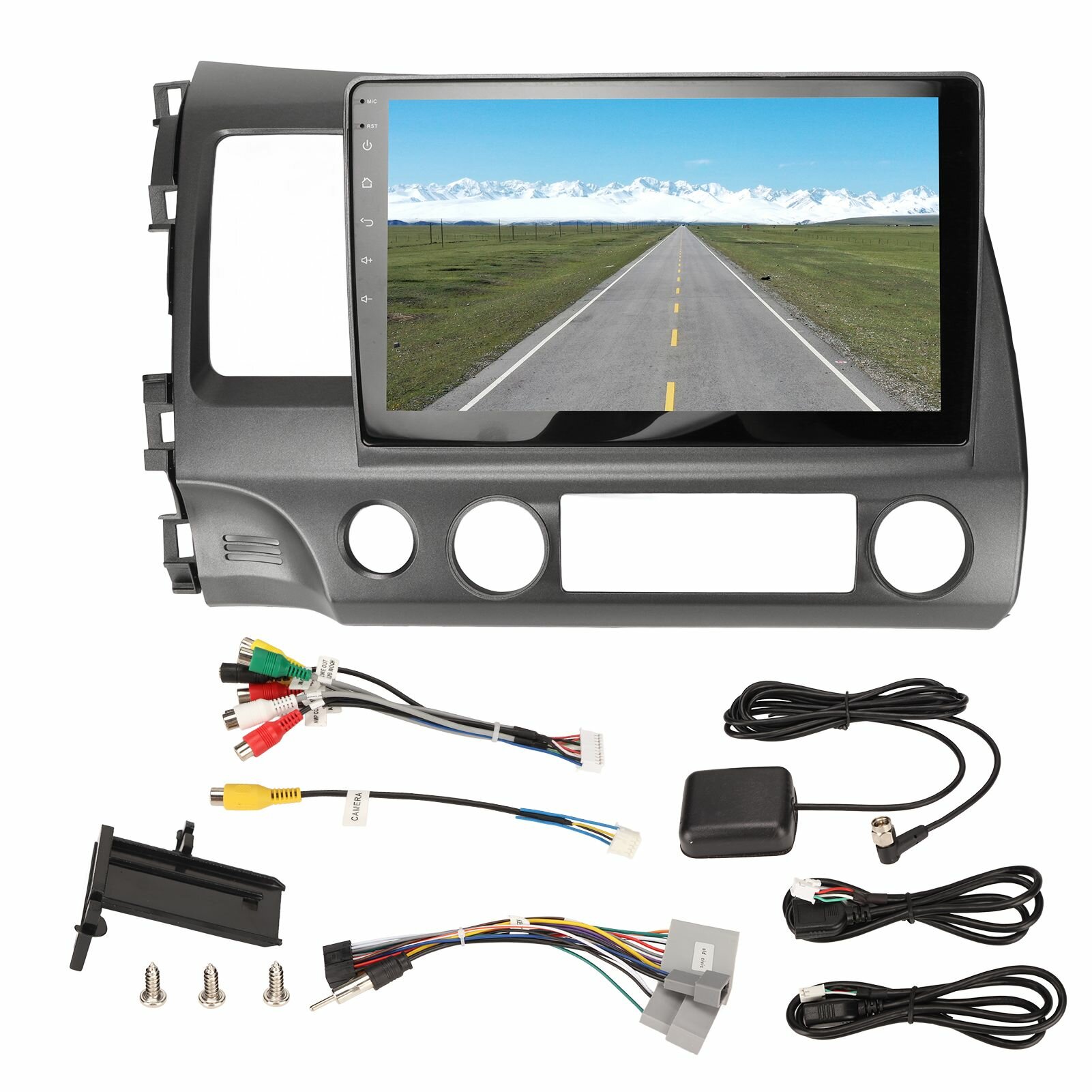 10-дюймовый автомобильный радиоприемник IPS с сенсорным экраном GPS-навигация Управление рулевым колесом Bluetooth Wi-Fi соединение для Civic 2006 2011 гг.