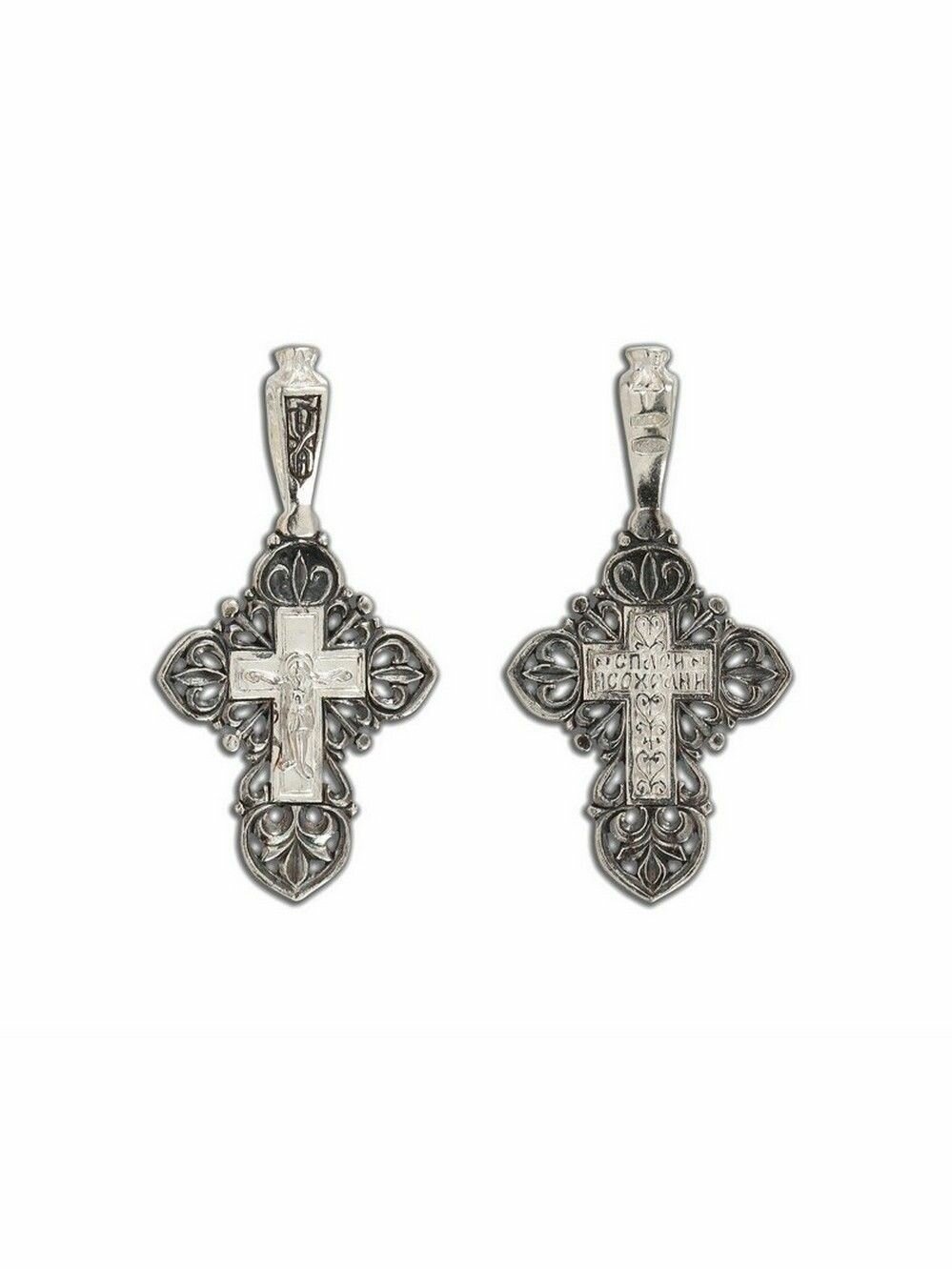 Крестик, серебро, 925 проба, чернение