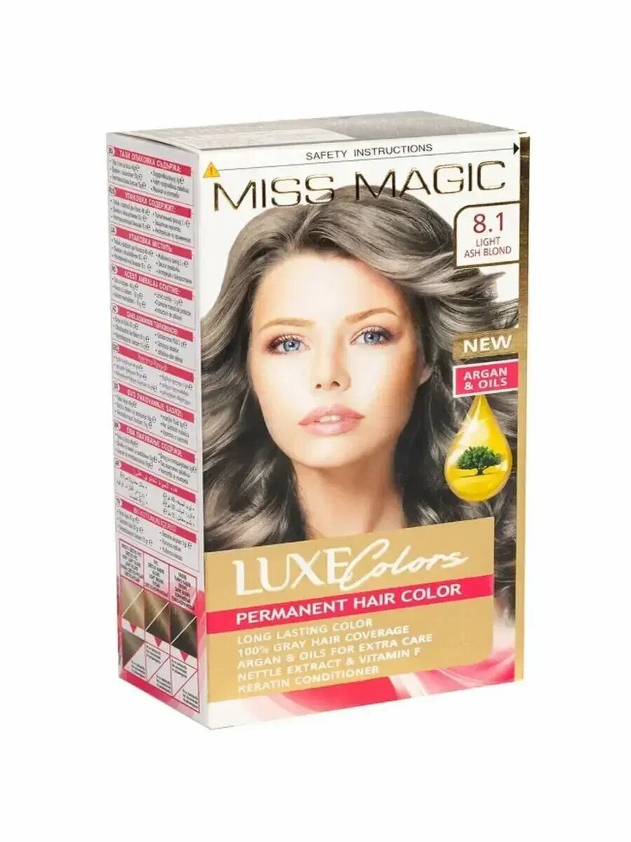 Miss Magic Стойкая краска для волос "LUXE COLORS" 8.1 - светлый пепельно-русый
