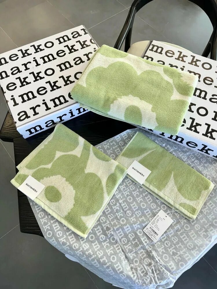 Marimekko Полотенце для ванной, Хлопок, 100x100 см, светло-зеленый, 3 шт.
