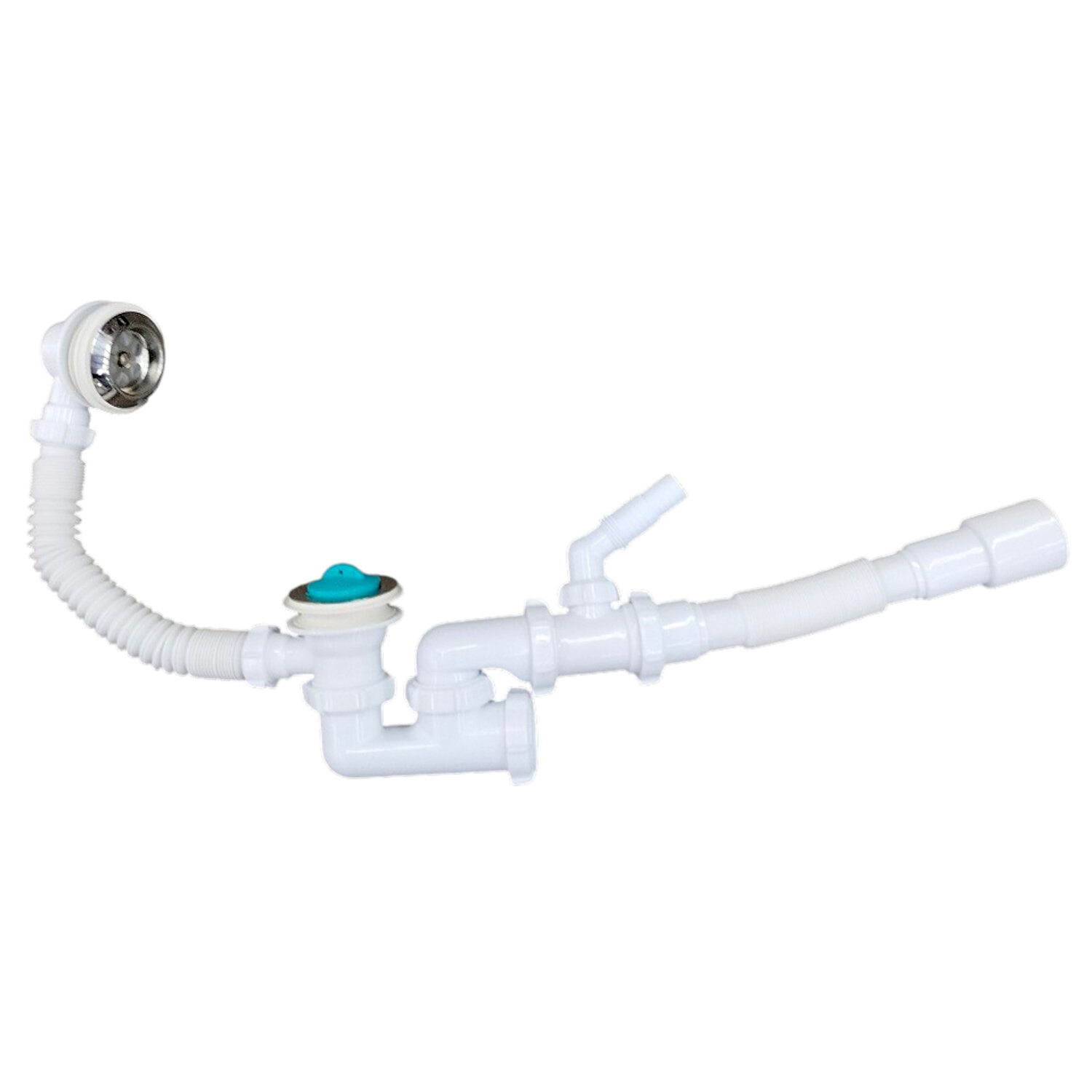 Сифон для ванны с выпуском, перелив и отвод д/стир. машины регулируемый D1 1/2x40/50