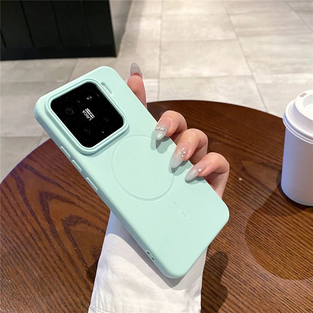 Силиконовый чехол Magsafe Cyan для Xiaomi 15