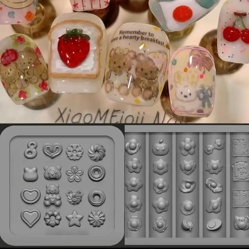 Силиконовые трафареты для маникюра 3D, A3