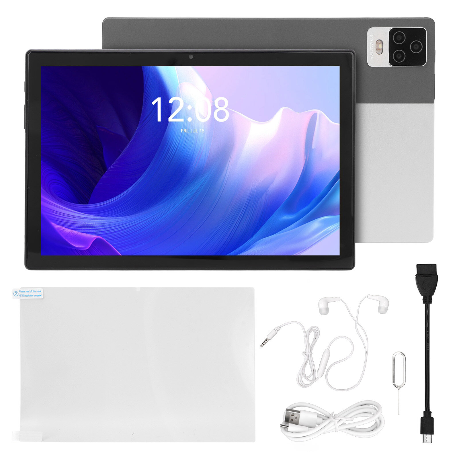 Планшет 10,1 дюйма HD, 10 ГБ+256 ГБ, Android 11, 4G LTE, WiFi, два слота SIM, звонки, серебристый