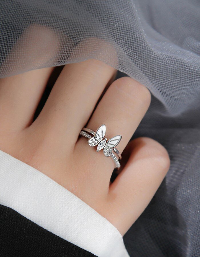 Кольцо наборное, циркон, эмаль