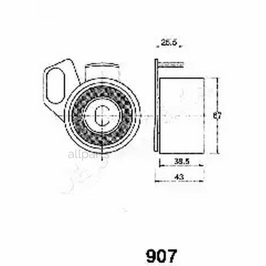 JAPANPARTS BE907 Ролик натяжителя ГРМ