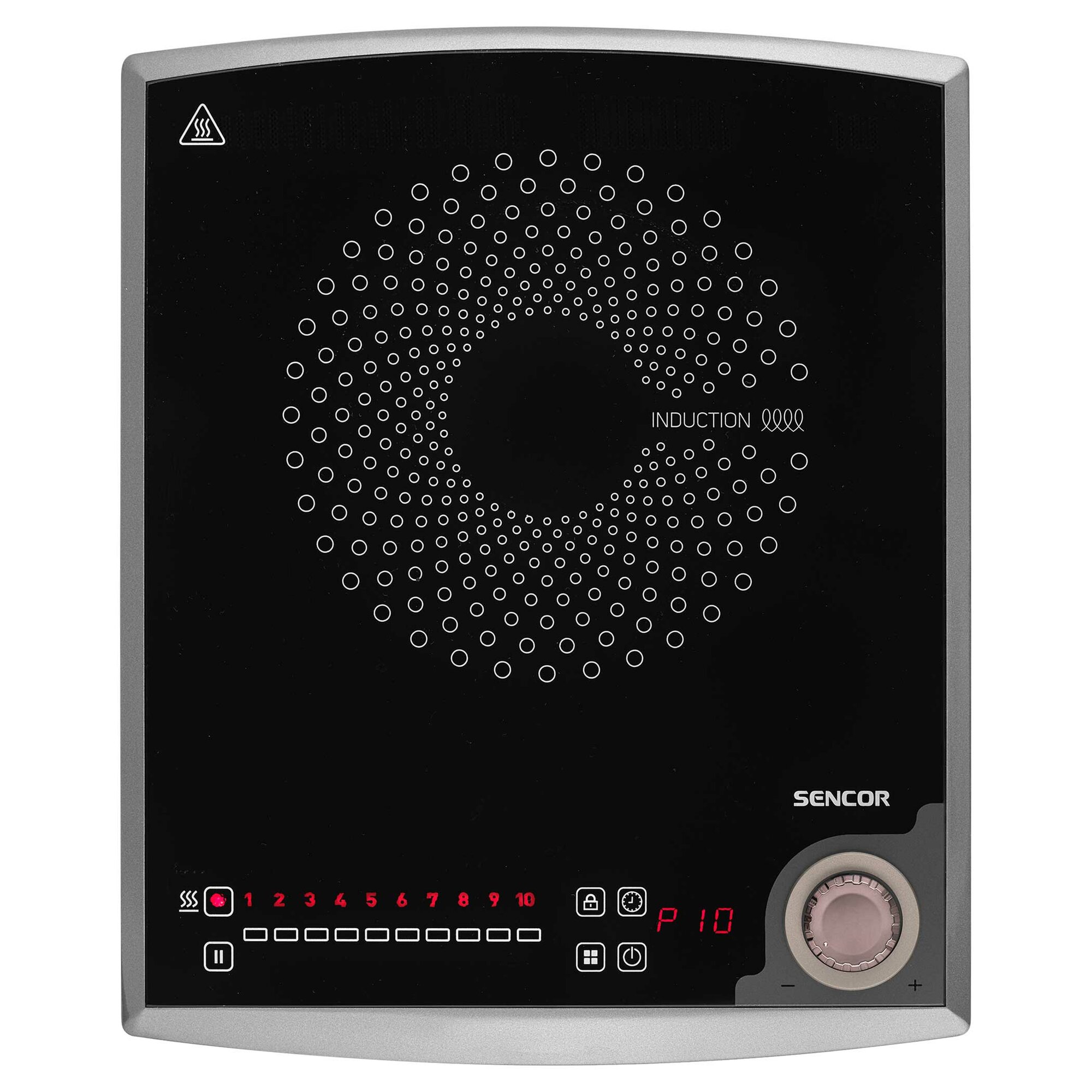 Настольная плита Sencor SCP 3414GY, индукционная, 1 конфорка, 2000 Вт
