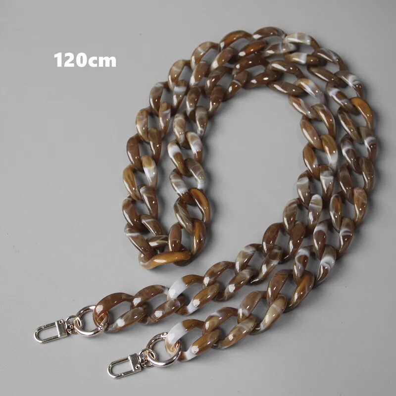 Съемный аксессуар для женской сумки, синий, розовый, коричневый, акриловая цепочка, ремешок, цепочка для плеча из смолы