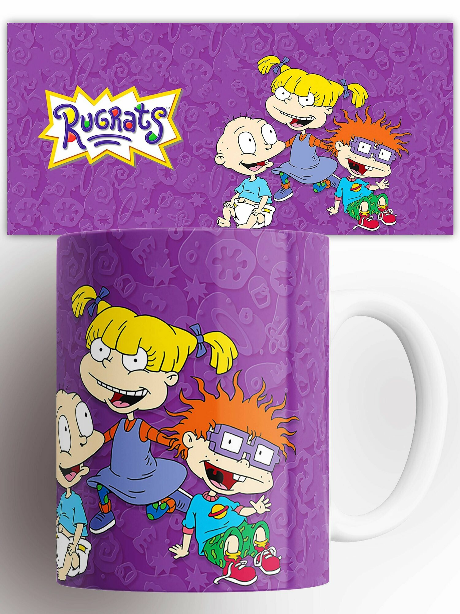 Кружка Ох, уж эти детки! Rugrats Nickelodeon Никелодеон телеканал в подарок с принтом 330 мл