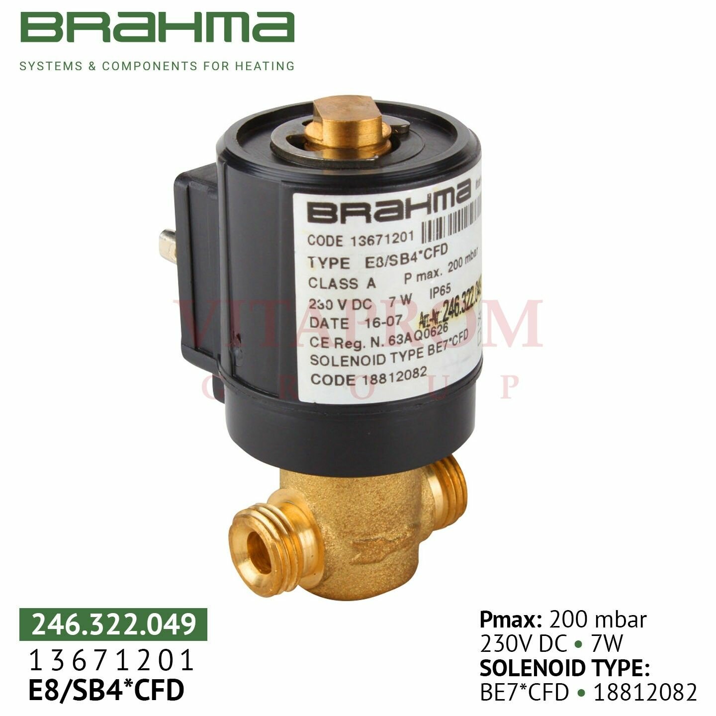 Клапан Brahma E8/SB4*CFD, 13671201, 13671201