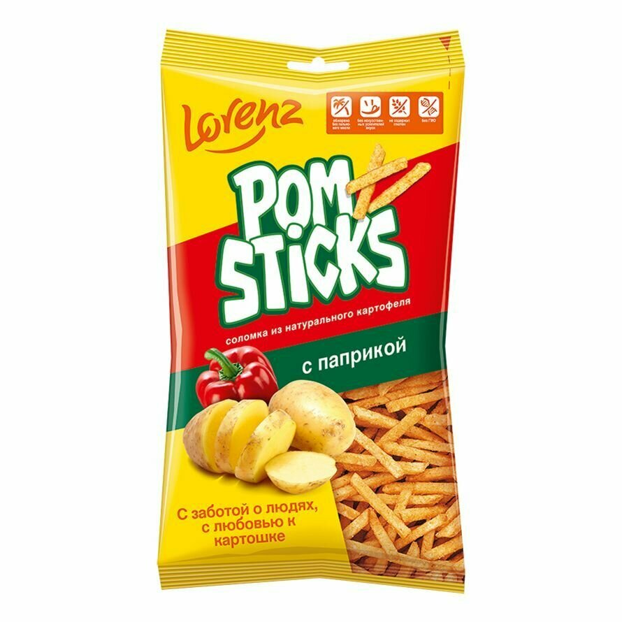 Чипсы картофельные Lorenz Pomsticks с паприкой 100 г