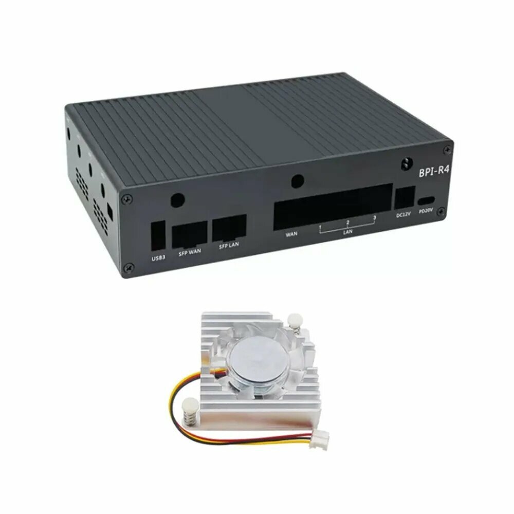 Алюминиевый корпус для Banana Pi R4, металлический корпус, с вентилятором