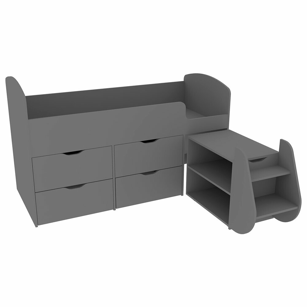 Кровать чердак Малыш 7 Темно-серый Темно-серый