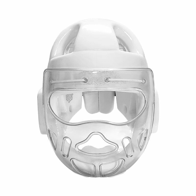 Черный WKF шлем для карате и тхэквондо Белый, L, upgradation White A