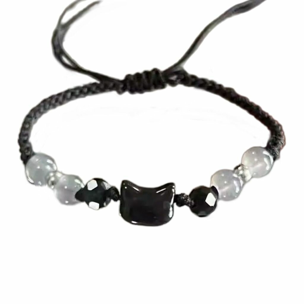 Простая нитка из бисера black cat white cat-черный