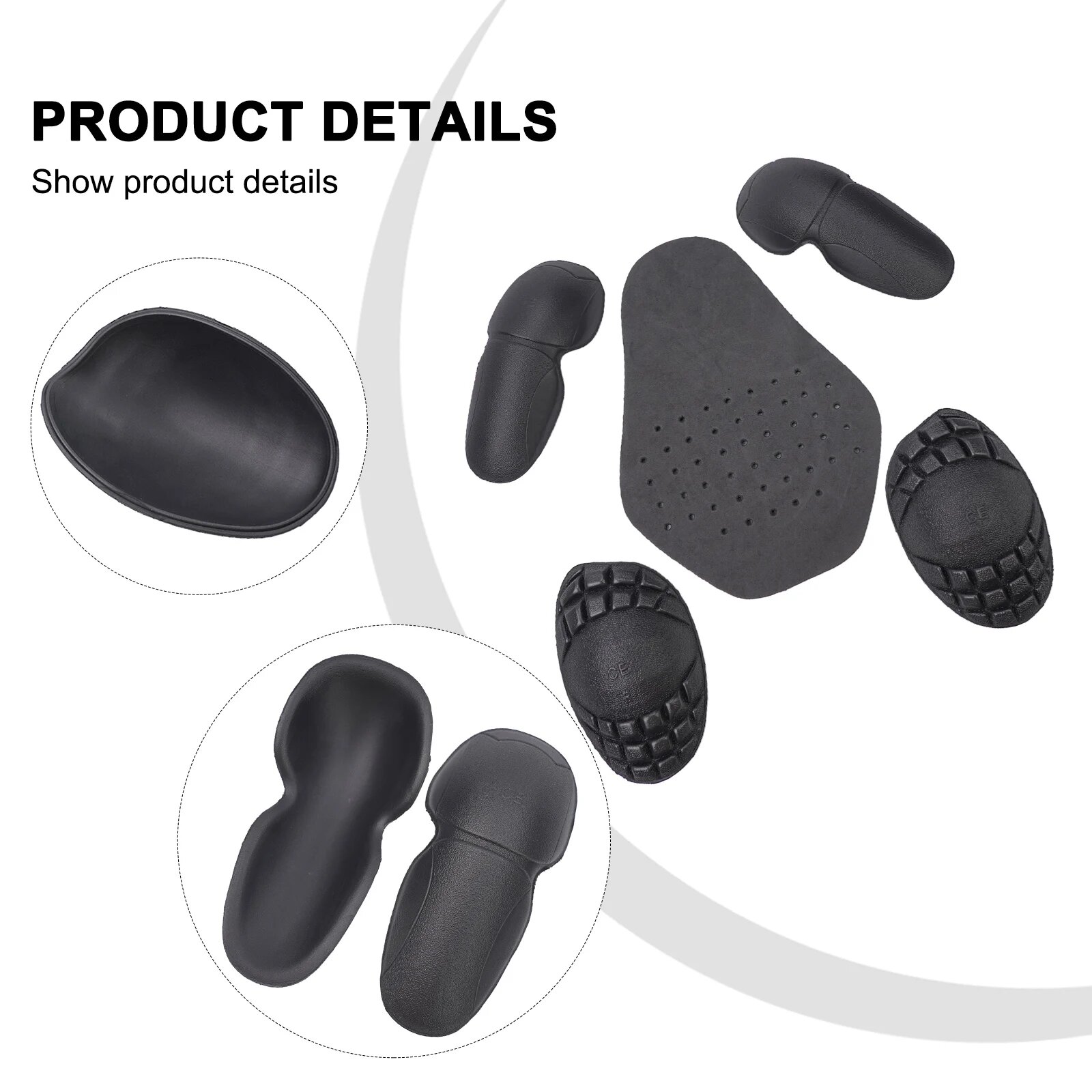 Комплект мотозащиты из 5 предметов с вставками из ЭВА для защиты спины, локтей и плеч во время езды на мотоцикле