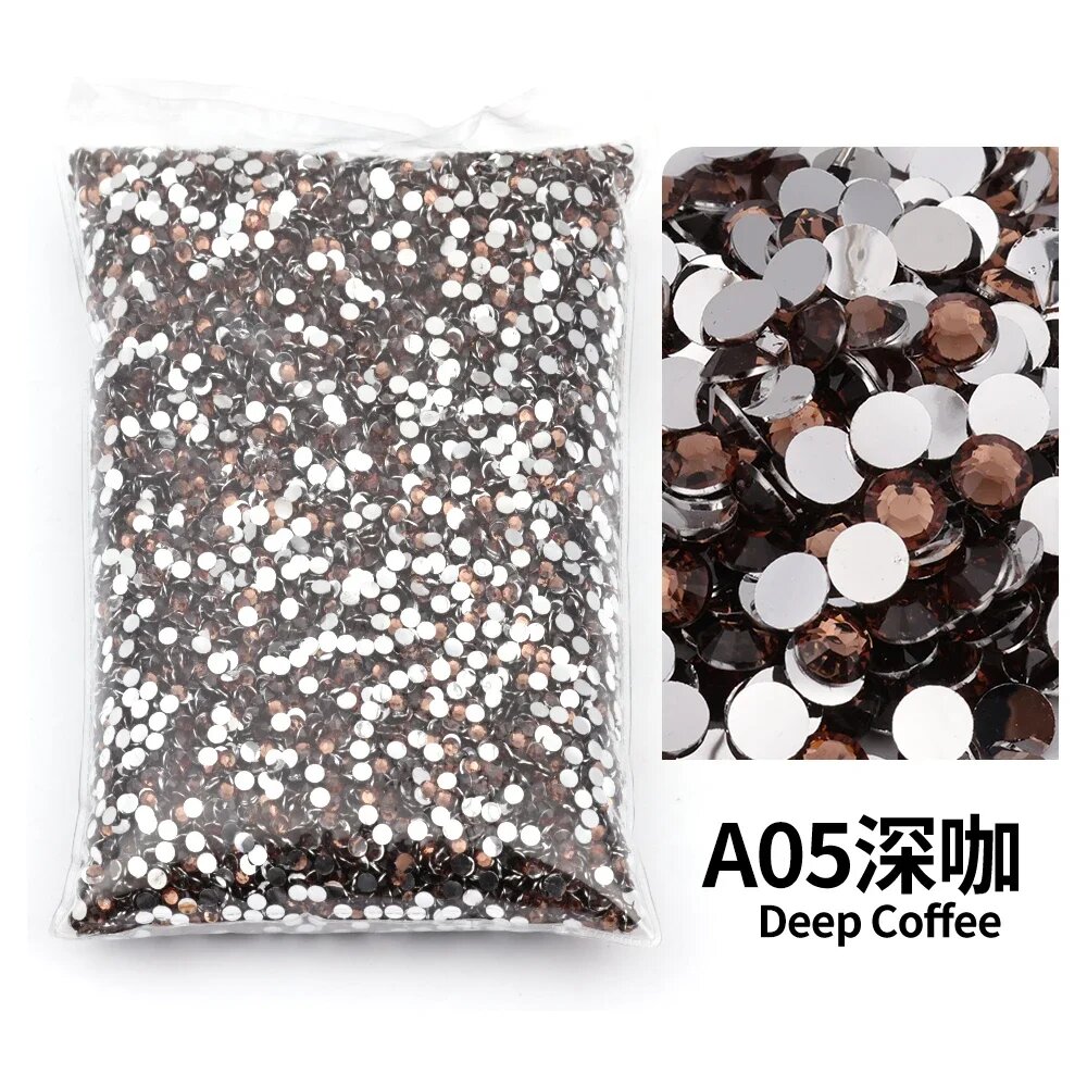 Кристаллы пластиковые Deep Coffee 3 мм SS10 для рукоделия