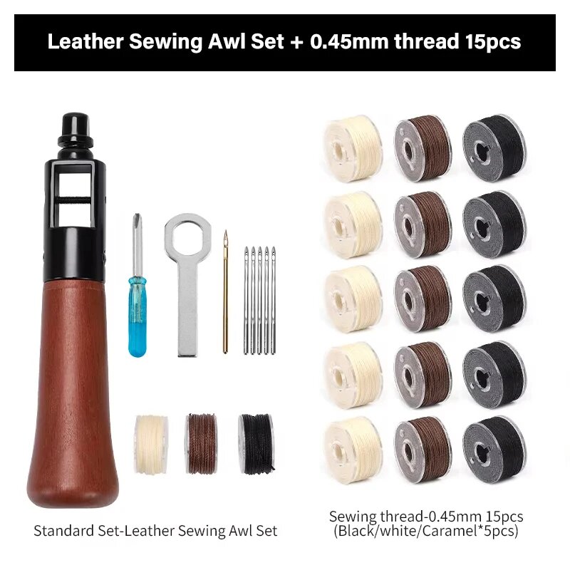 Набор для шитья кожи с нитью 15 шт. (Set D0.45mm)