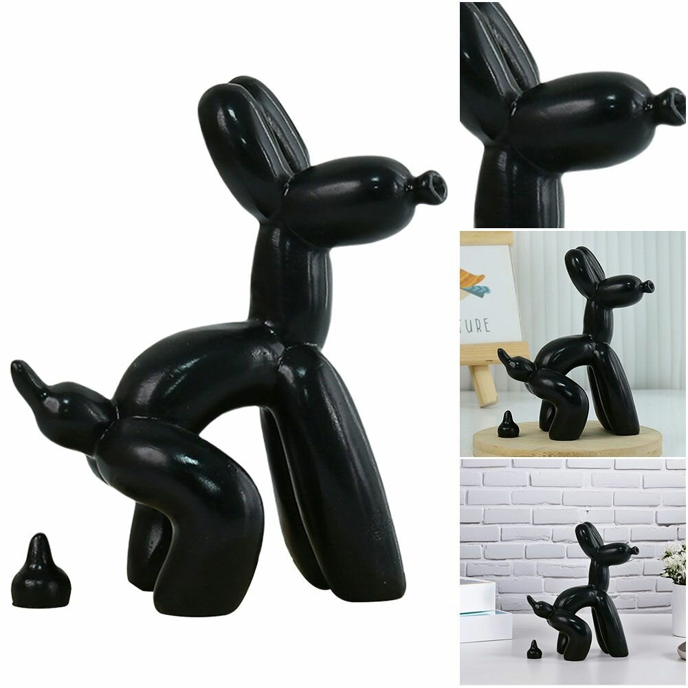 Фигурка собаки с шариком, черная, из прочной смолы, 115x90x60 мм
