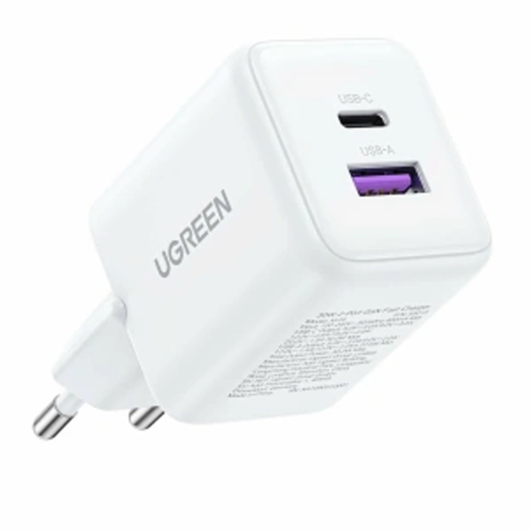 СЗУ UGREEN X516 USB-A/USB-C 30W (65015) Белый