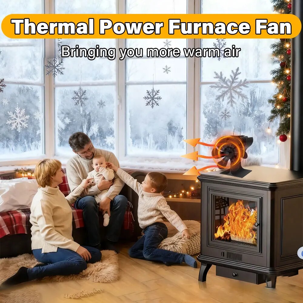 Тепловентилятор для печи 6-лопастной, Цвет: Stove Fan — фото 1