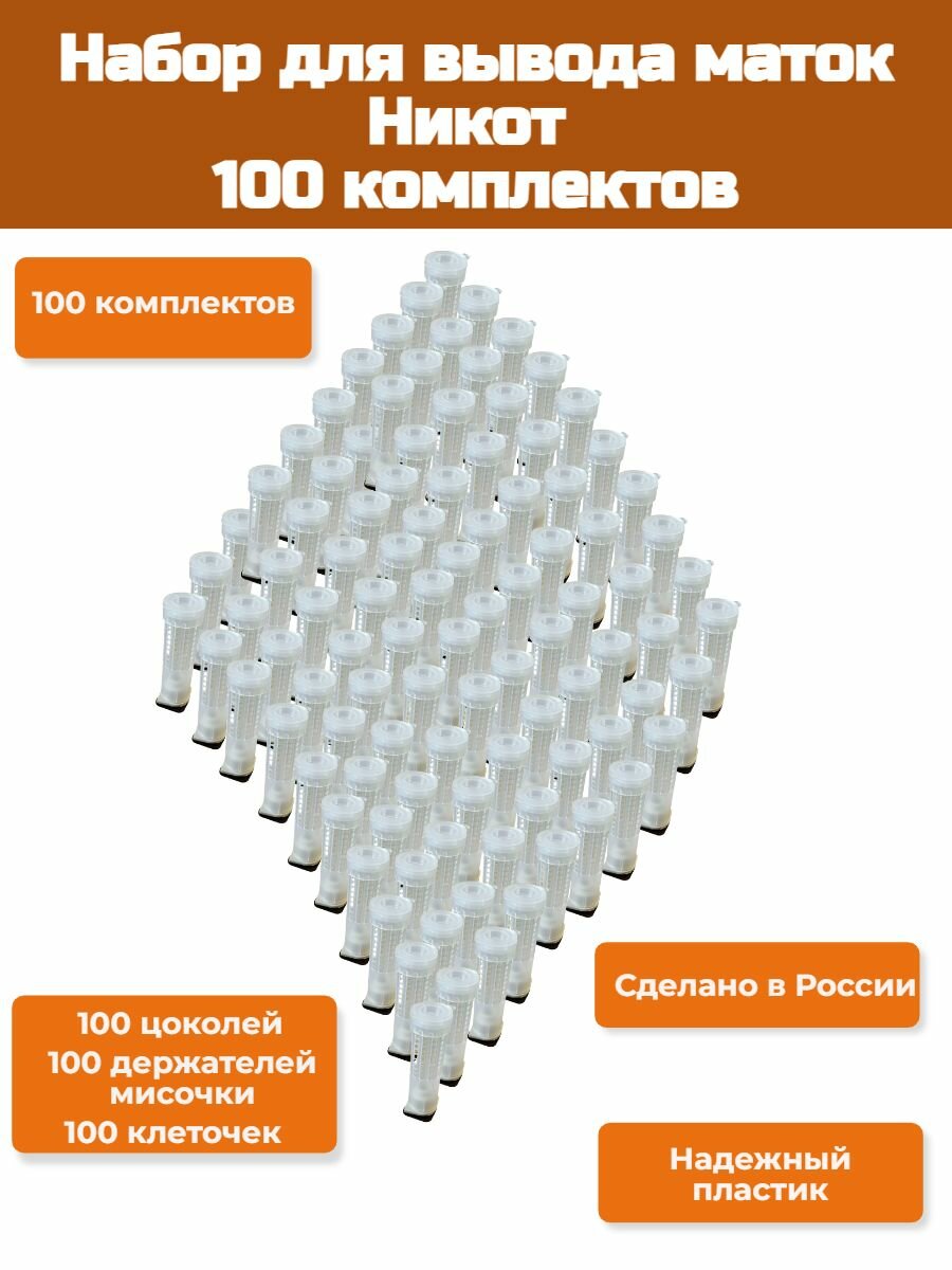 Набор для вывода маток: клеточка, держатель, цоколь Никот 100 комплектов