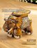 Табурет "Lucky Elephant", античный цвет, резьба, 39х18,5х31 см