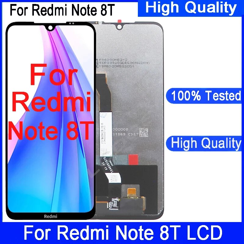 6,3 "оригинальный ЖК-дисплей для Xiaomi Redmi Note 8T, сенсорный экран для Redmi Note8T M1908C3XG, запасные части для ЖК-дисплея Black No Frame