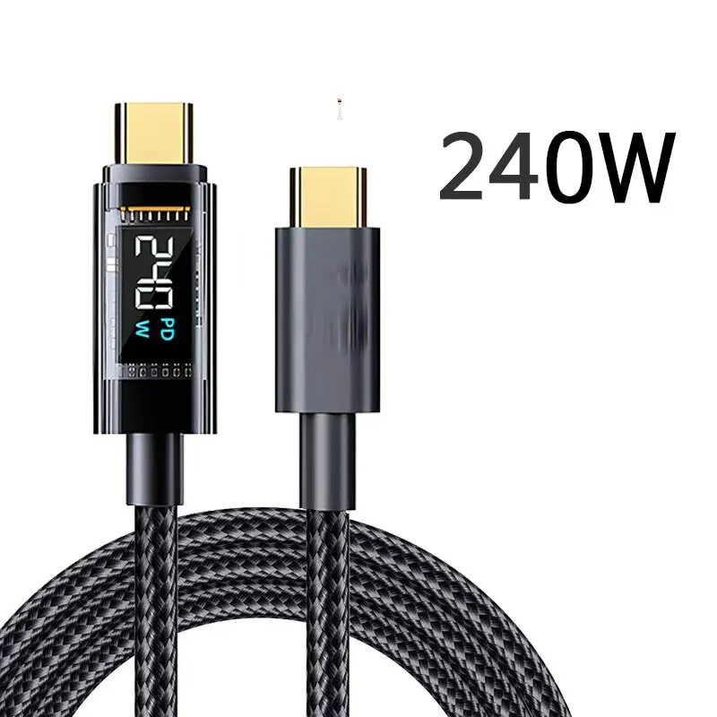 7A 100W PD Кабель для быстрой зарядки типа C к кабелю типа C 6A 66W Кабель с 1 м, 240W USB C-Type C