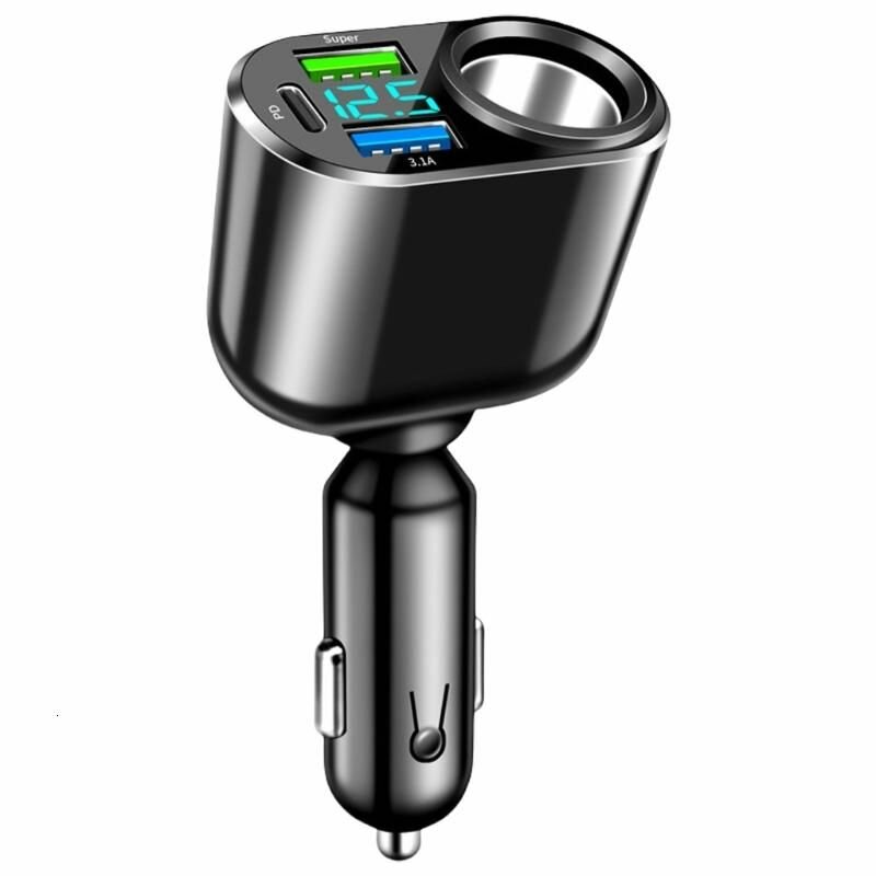 Автомобильное зарядное устройство с USB и USB-C, 66 Вт 3.1A PD30W
