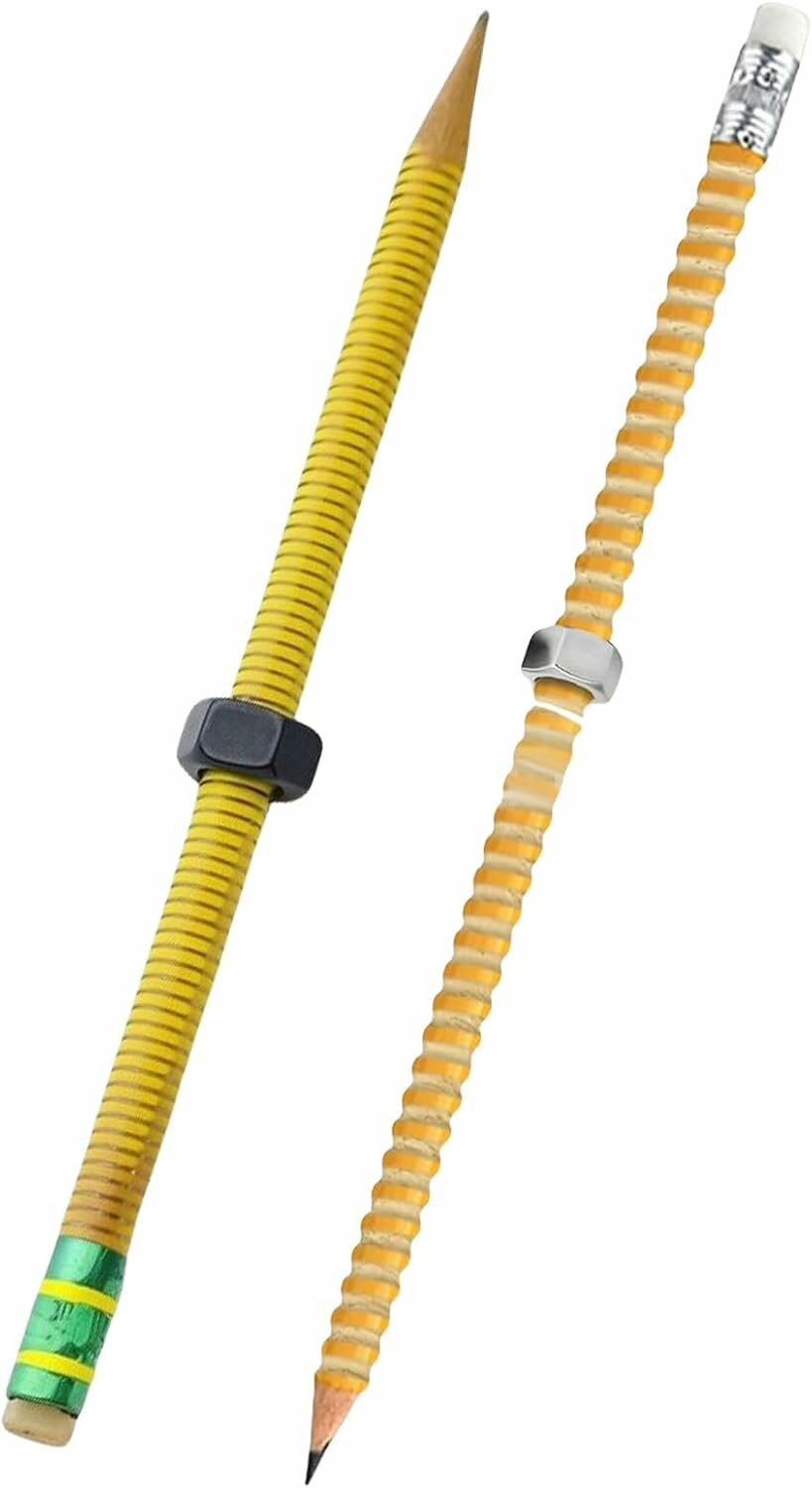Sensory Fidget Pencil для детей, тихий резьбовой карандаш с скользящей гайкой для снятия концентрационного напряжения, инструмент написания деревянного сенсорного снаряжения в школе