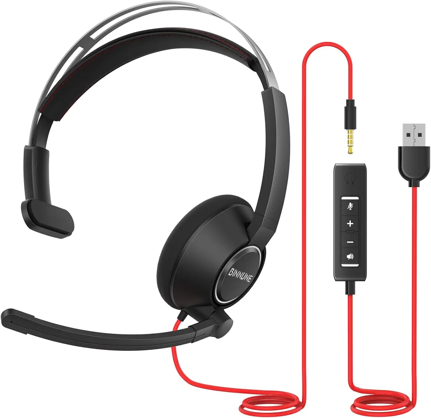 USB-гарнитура для офиса, конференции, колл-центра, проводные наушники с микрофоном с шумоподавлением для портативного ПК, компьютера