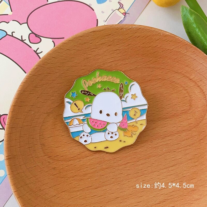 MINISO Металлический значок Sanrio Kuromi, милая брошь JK, дизайнерская булавка для одежды, детская медаль для украшения
