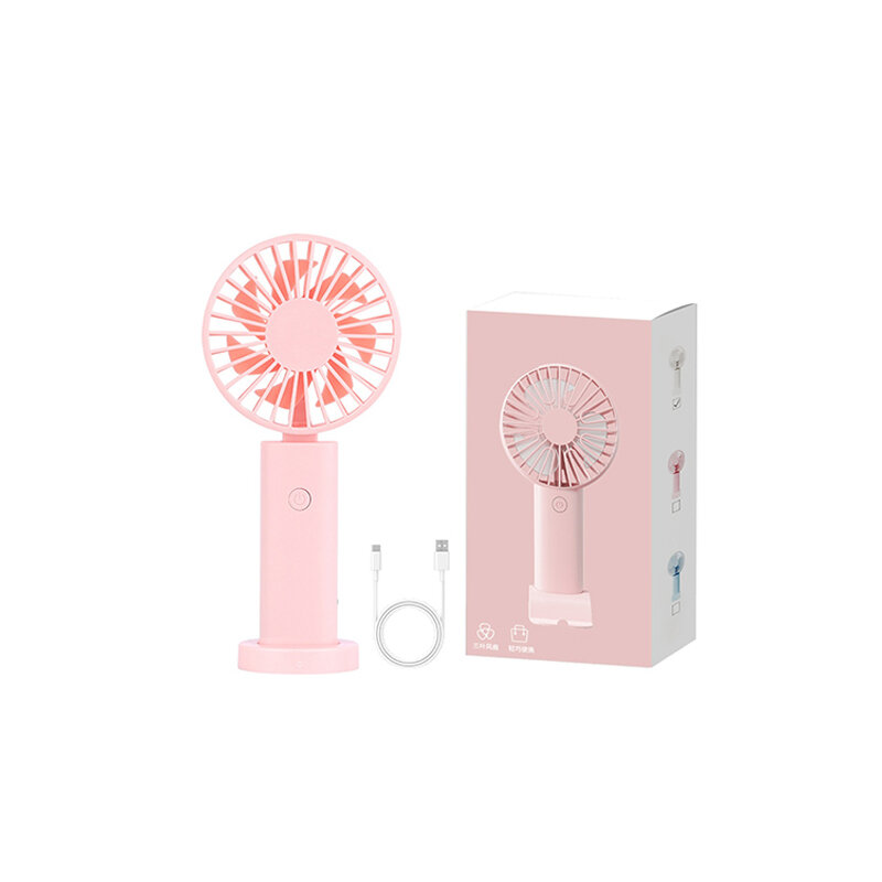 Ручной портативный вентилятор XUANNAI GS06, pink (bobblehead), Comes with a base