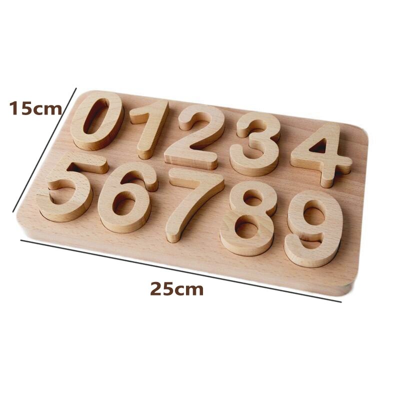 Набор деревянных числовых пазлов Монтессори 0-9 цифр, березовая древесина, обучающая игрушка для малышей и дошкольников
