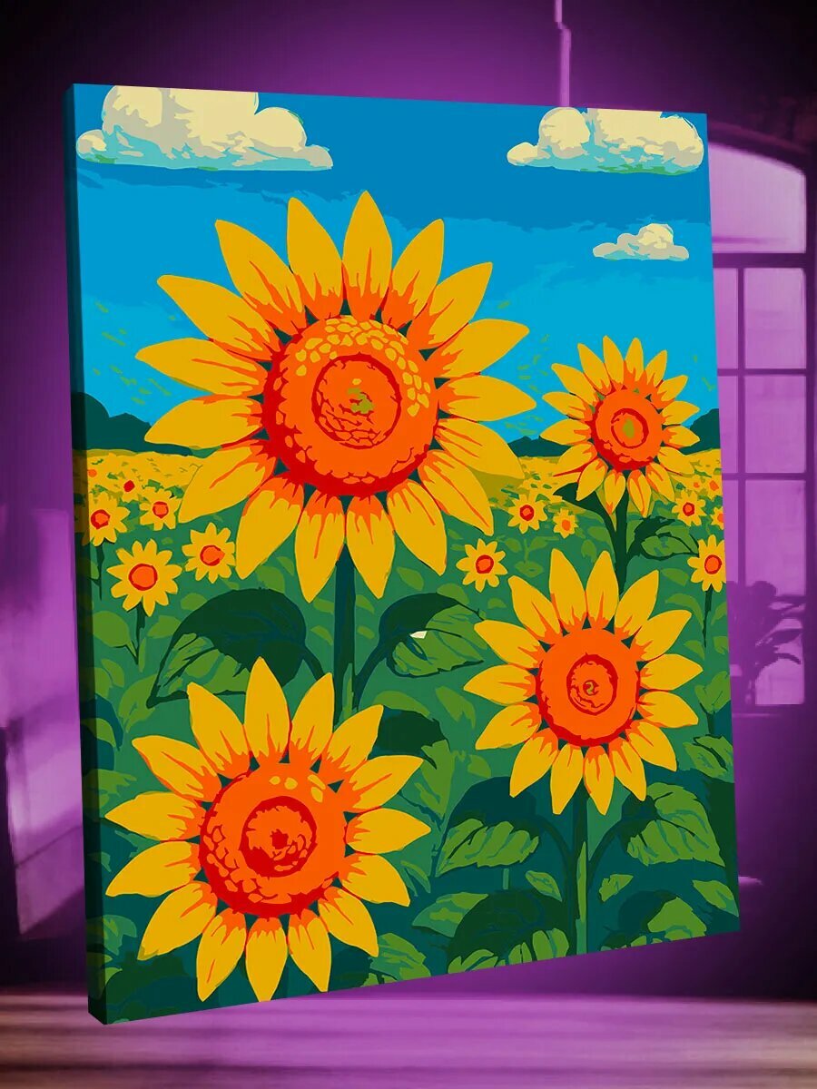 Картина по номерам Подсолнухи