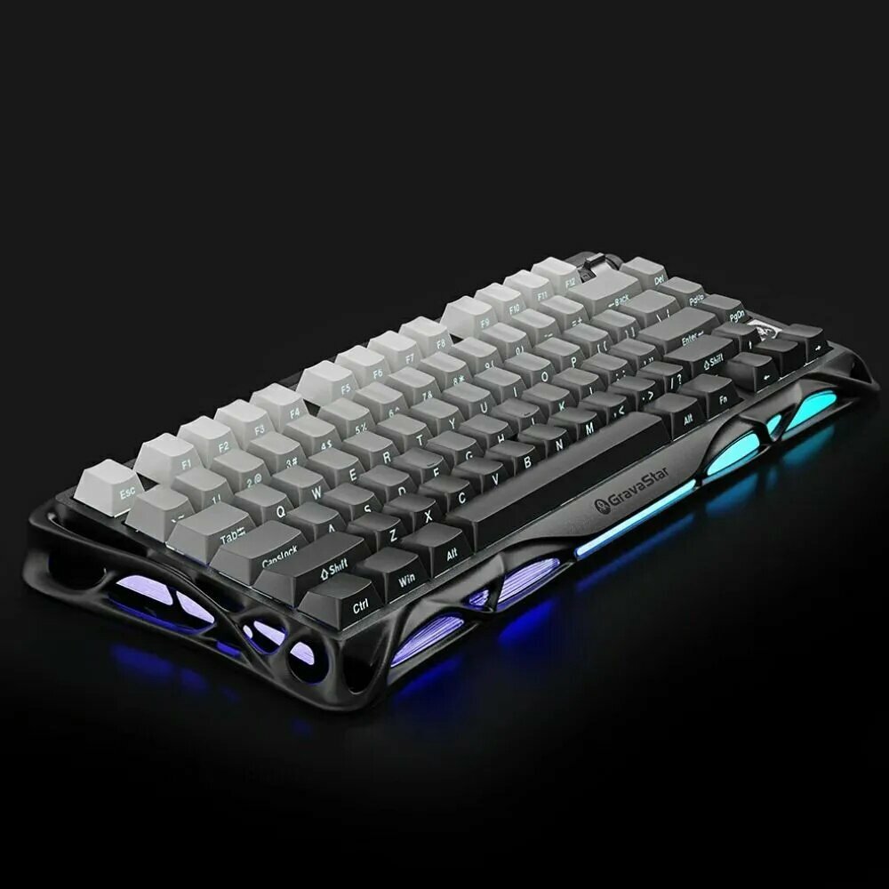Игровая клавиатура беспроводная Gravastar Mercury K1, Английская раскладка, светло-серый, черный матовый