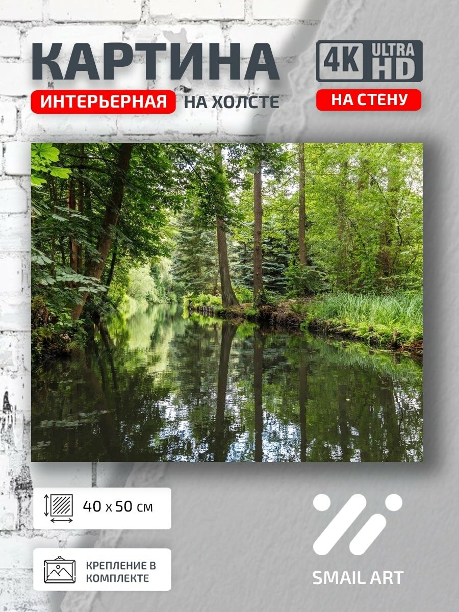 Картина на холсте интерьерная 40 на 50 на стену речка Германия для кабинета пейзаж