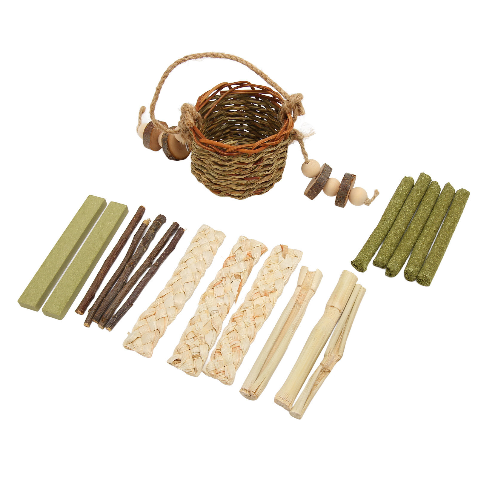 Игрушки для жевания хомяка, подвесная соломенная корзина, игрушки для жевания кролика, морские водоросли, яблоко, деревянные палочки, игрушки для жевания мелких животных