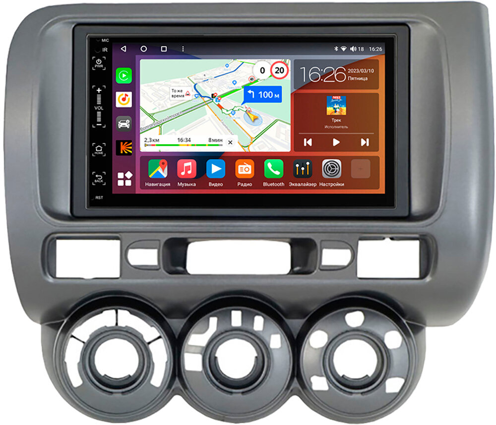 Штатная магнитола Honda Jazz 2001-2008 (авто без климат-контроля, левый руль) Canbox H-Line 5514-RP-HNJZM-262 Android 10 (4G-SIM, 6/128, DSP, IPS)