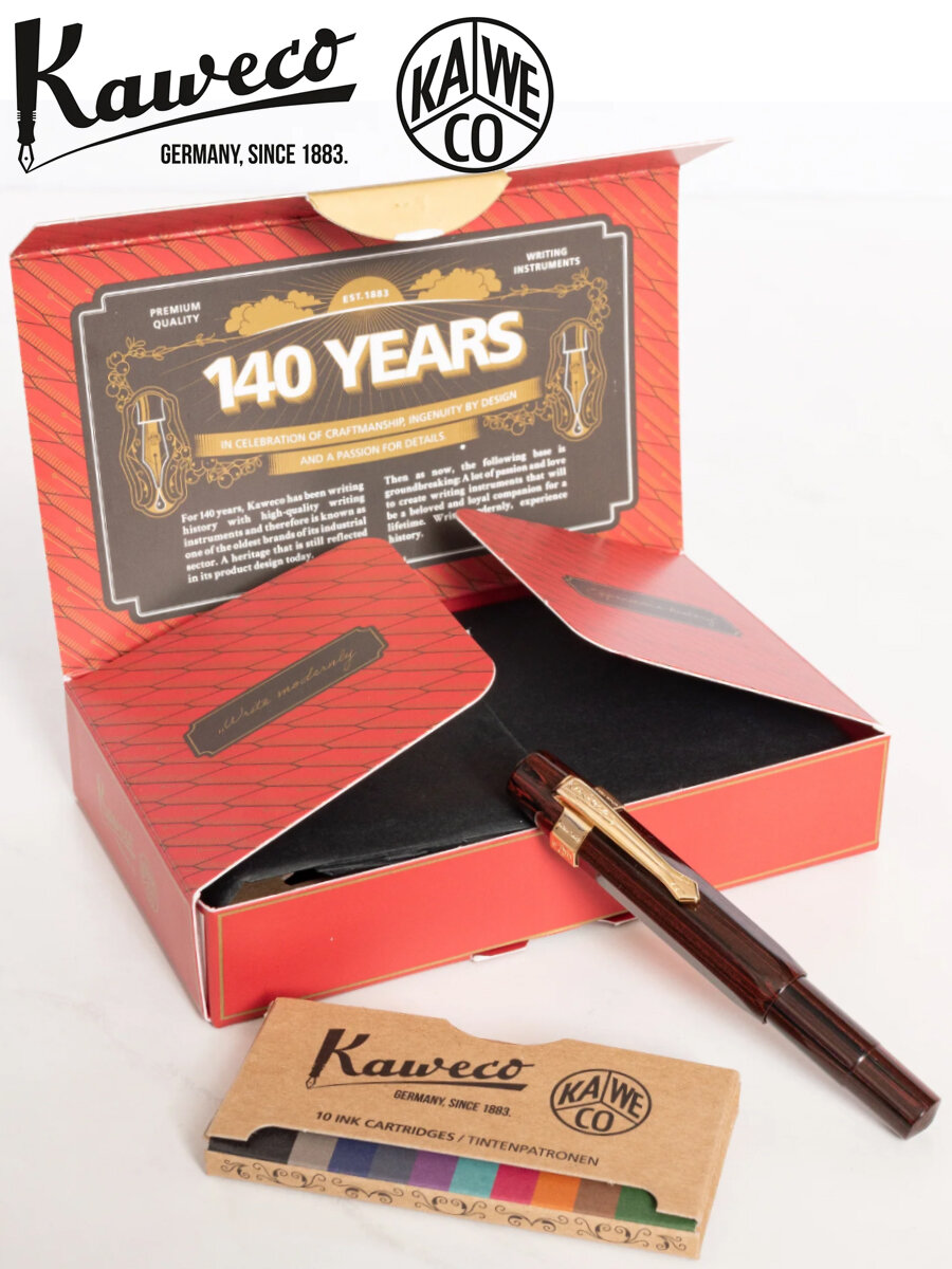 Набор ручка перьевая Kaweco EBONIT Sport Set EF с клипом и набором картриджей