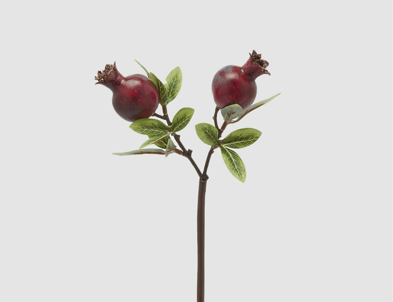 Декоративная искусственная ветка зреющие гранаты, пластик, бордовая, 33 см, EDG 2500029A448-2
