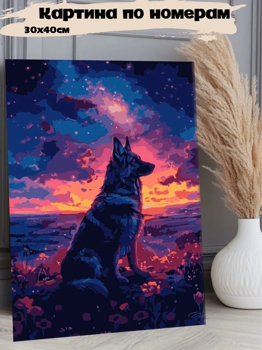 Картина по номерам немецкая овчарка