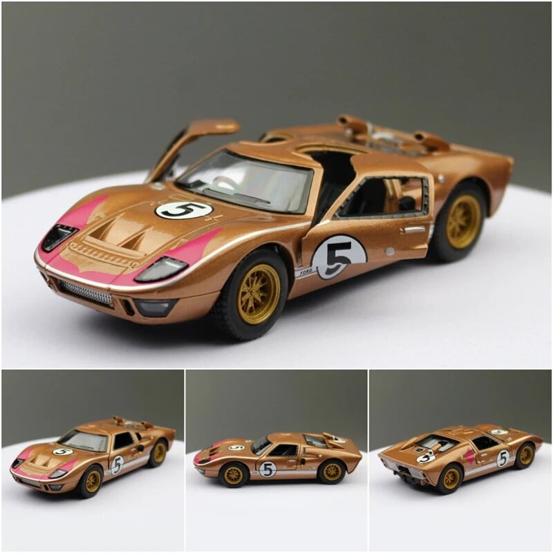 Модель автомобиля Ford GT40 1966, 1:32, сплав, с дверями и инерционным механизмом，коричневый